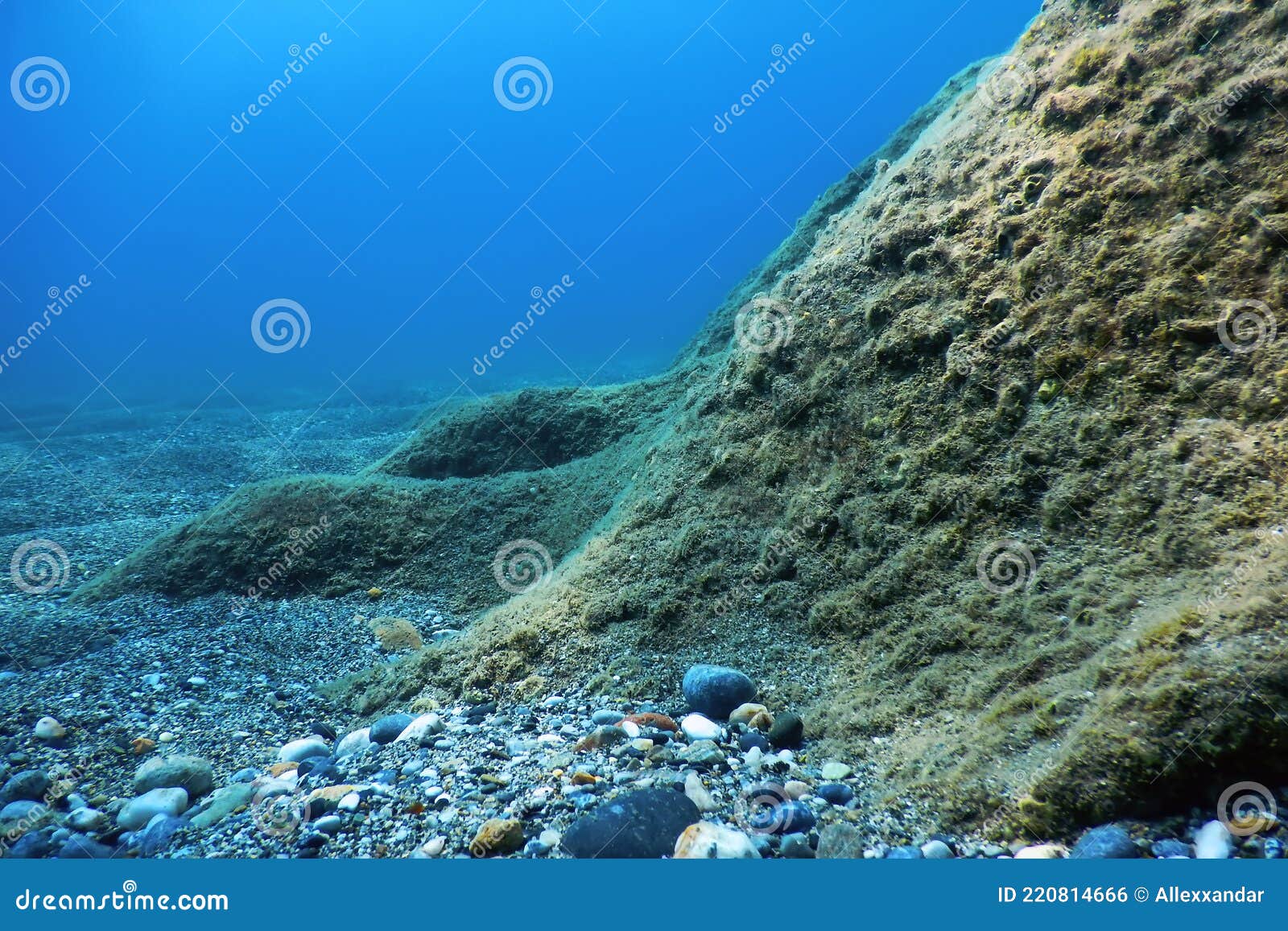 Underwater Rocks and Pebbles on the Seabed Stock Photo - Image of ...
