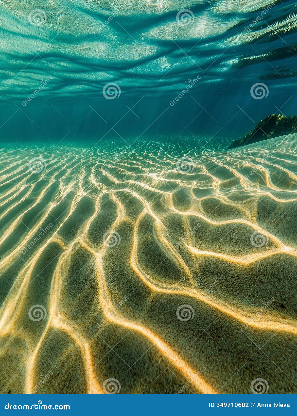 Underwater Sand Ripples Creating a Serene Visual of Light and Texture ...
