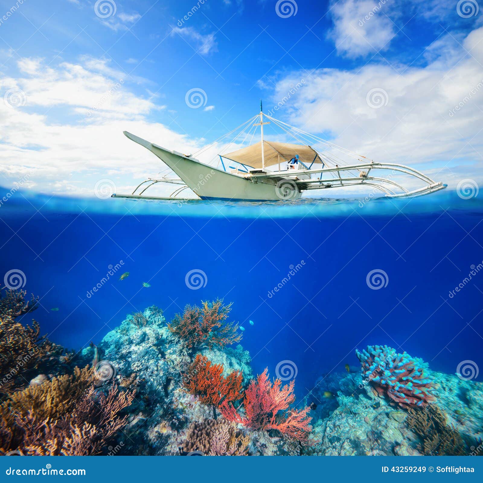 Underwater Scena Coral Reef Stock Image - Image of colorful, clouds ...