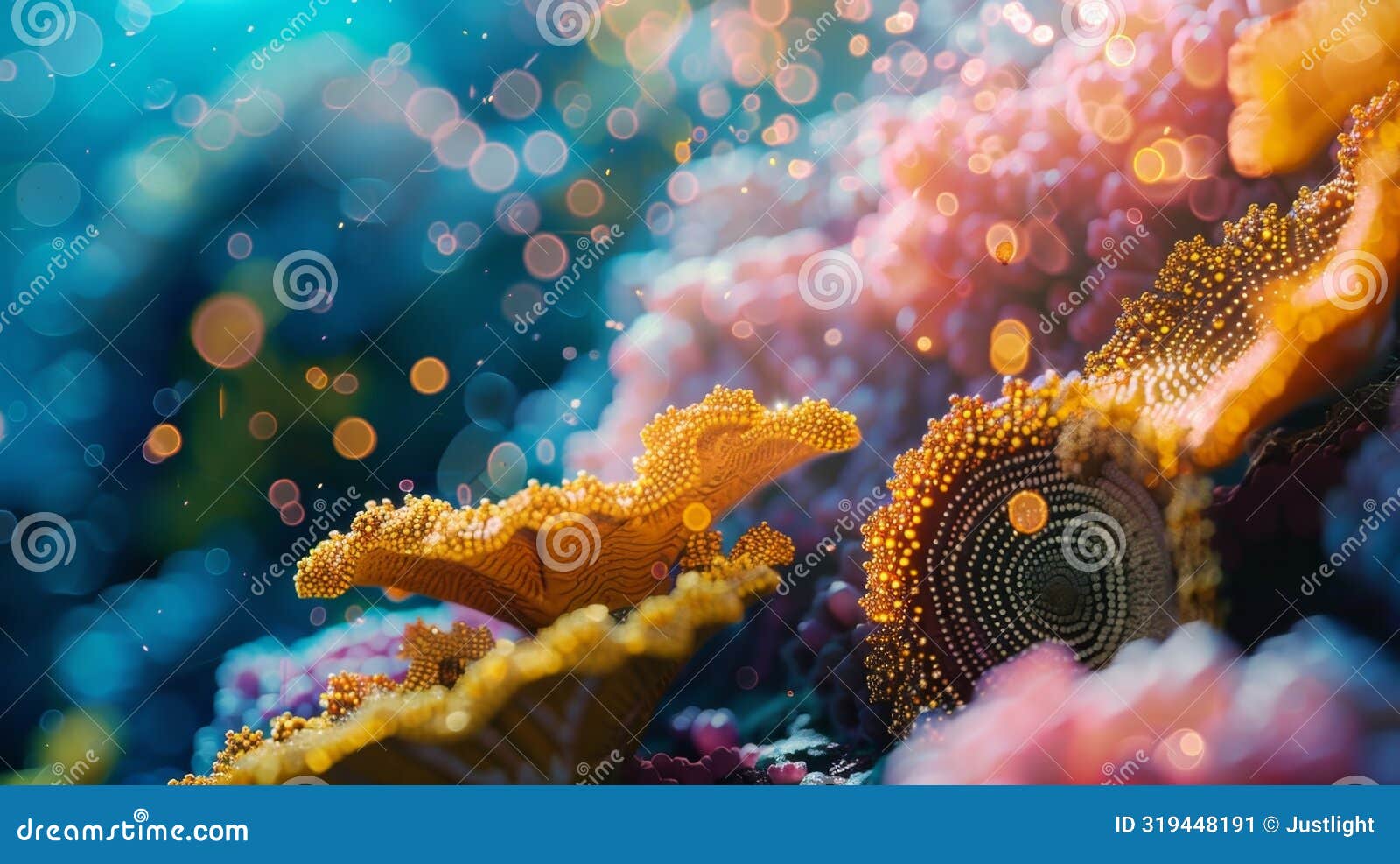 An Underwater Scene Featuring Intricate Coral Structures Each Formed ...