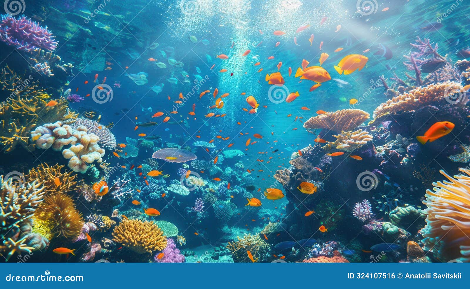 An Underwater Scene Showcasing the Vibrant Colors and Diverse Life of a ... An Underwater Scene Showcasing the Vibrant Colors and Diverse Life of a ...