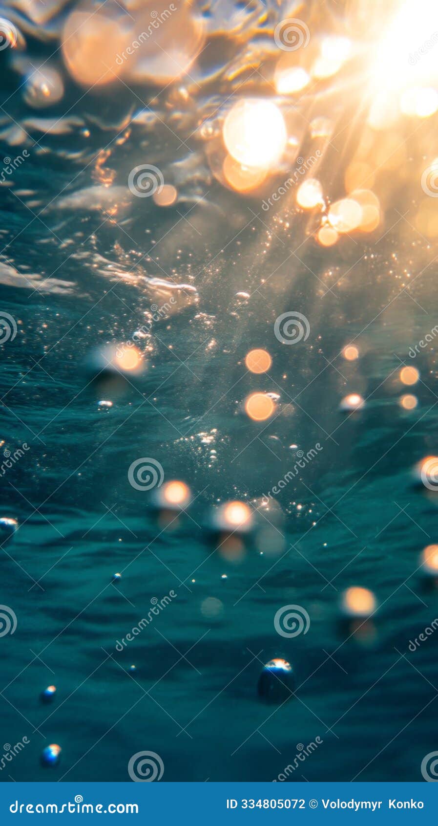 Underwater Scene with Sunlight and Bubbles Stock Photo - Image of fluidity, soothing: 334805072