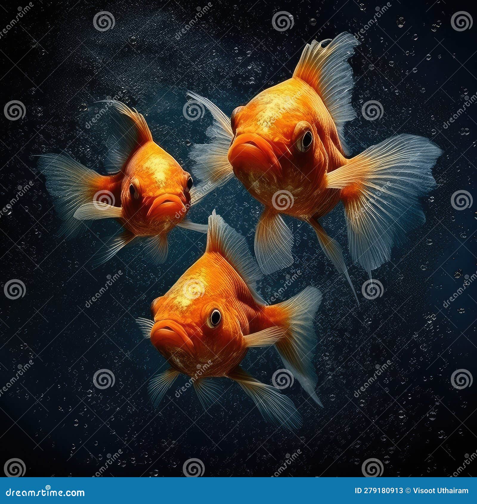 Underwater Scene with Three Fish Swimming, AI Generated Stock ...