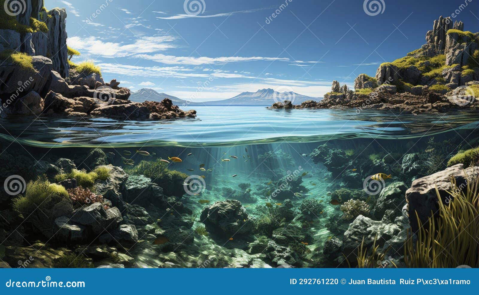 Underwater Scene - Tropical Seabed with Reef and Sunshine. Stock Photo ...