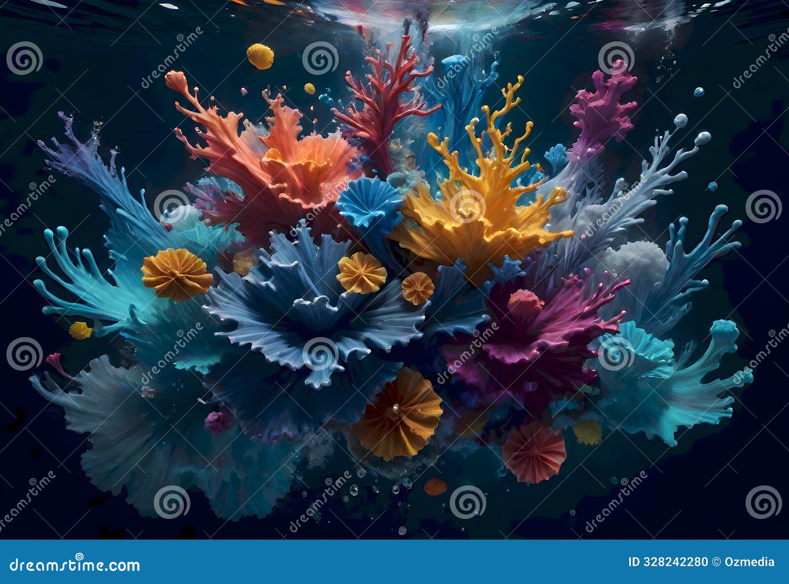 Underwater Scene with Vibrant, Colorful Coral Formations that Appear To ...