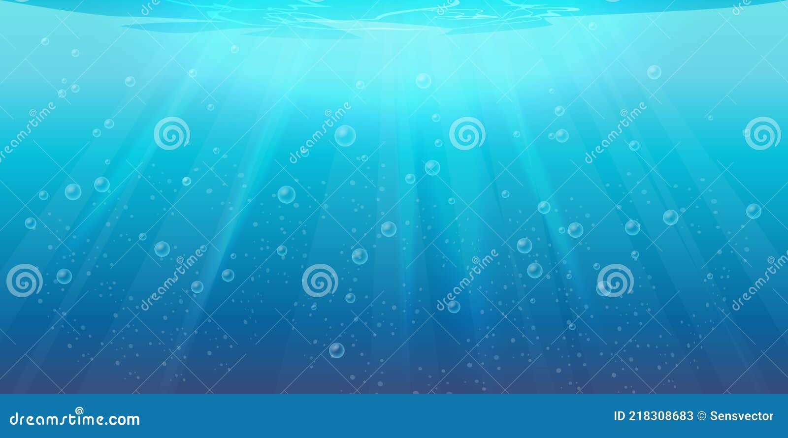 Underwater Scenery with Sunlight, Water Surface Stock Vector ...