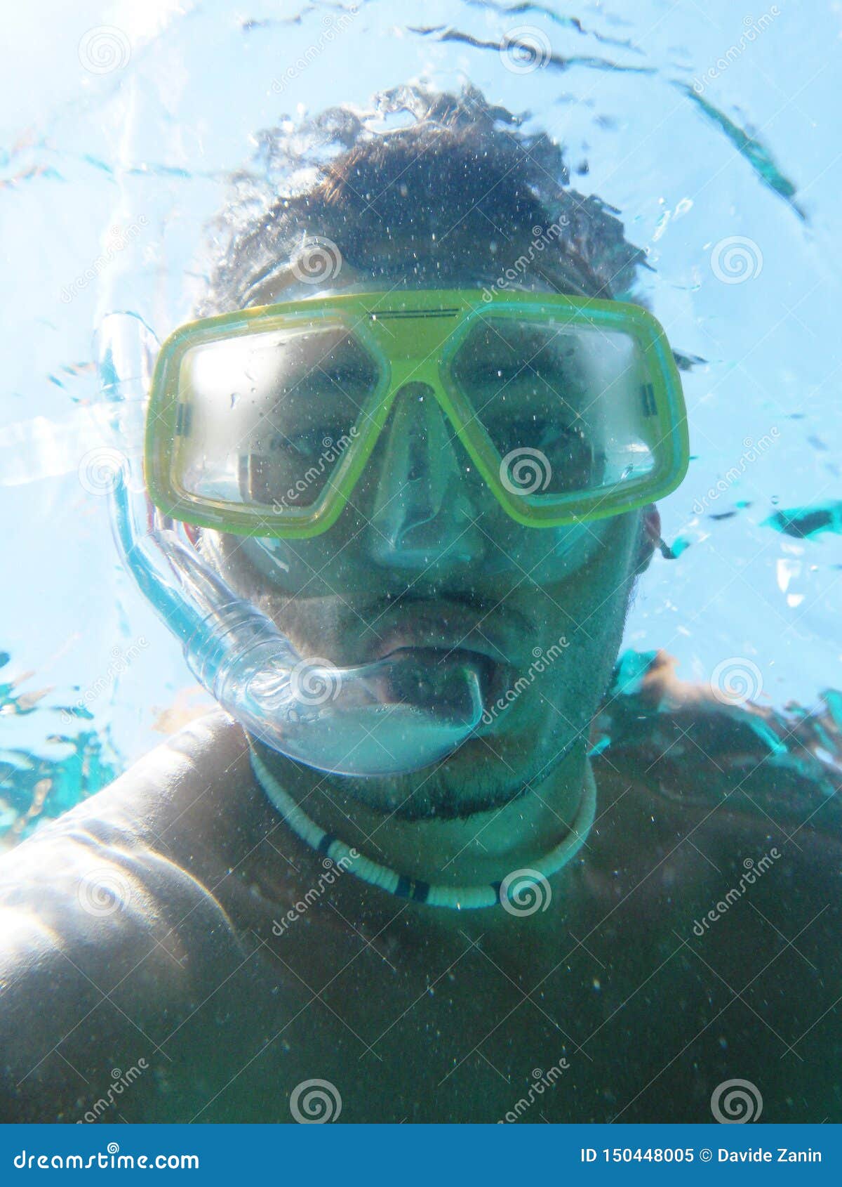 Underwater Scuba Diver Making Self Portrait or Selfie Stock Image ...