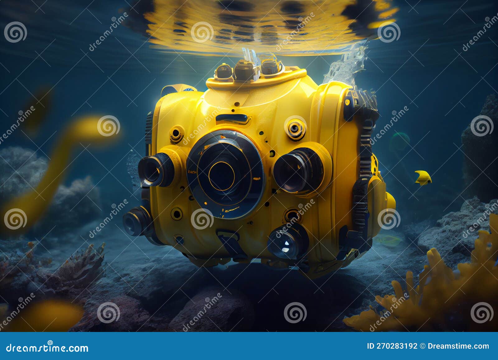 Underwater Sea Drone Created with Generative Ai Stock Illustration ...