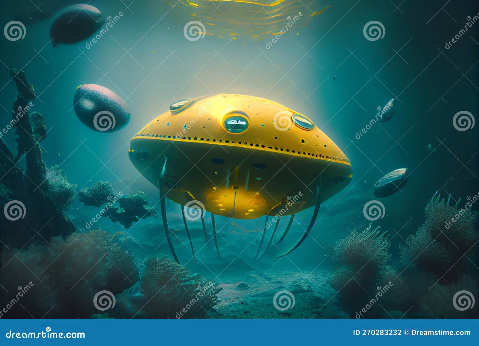 Underwater Sea Drone Created with Generative Ai Stock Illustration ...