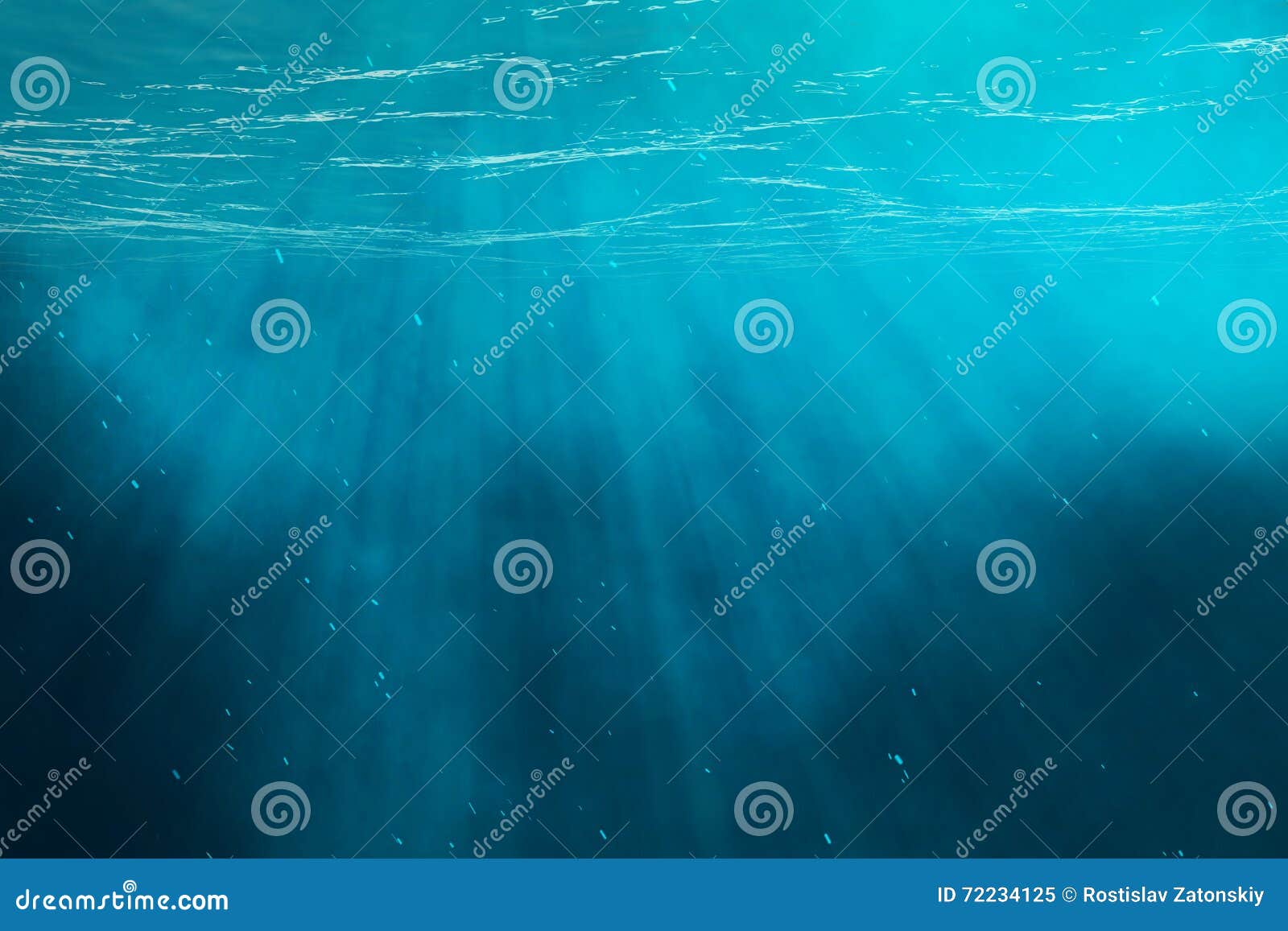 Underwater Sea, Ocean with Light Rays. 3d Illustration Stock Image ...