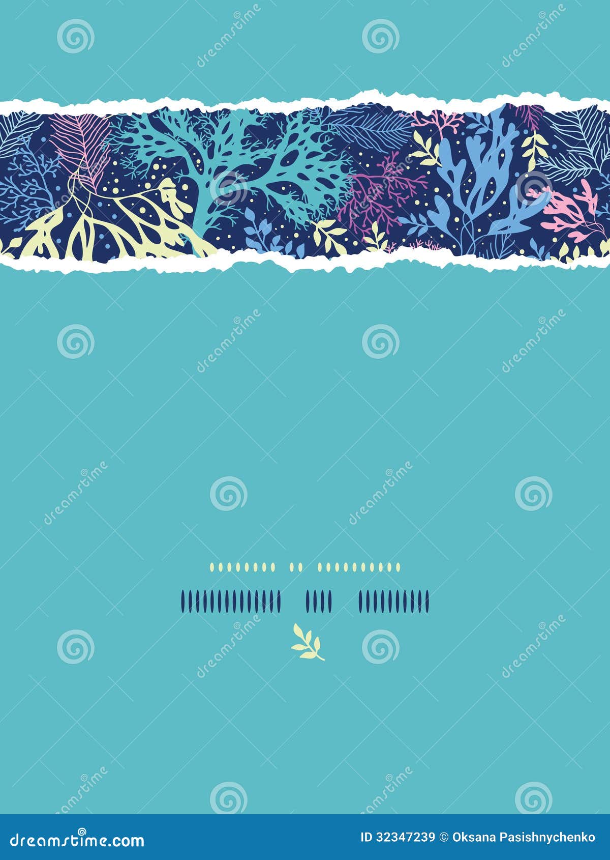 Underwater Seaweed Vector Set On White Background. Sea Plants And ...