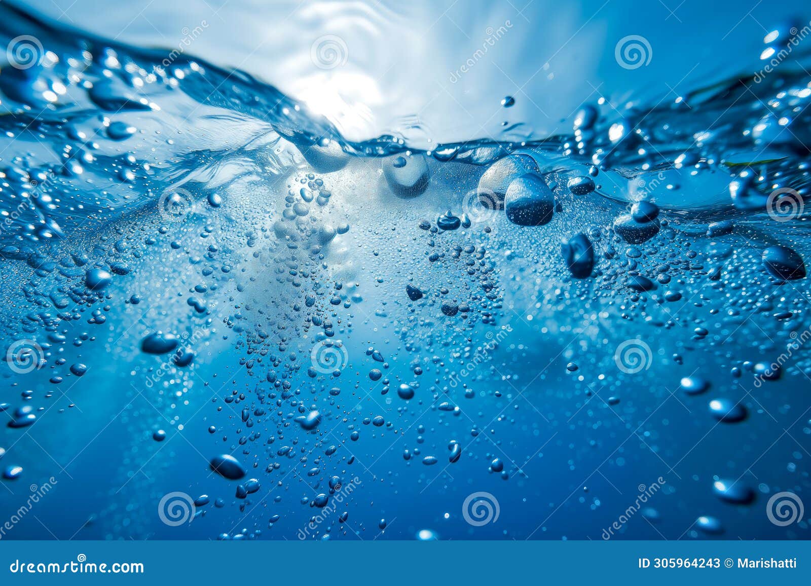 Underwater Serenity Sunlight Shimmers Through Ocean Waves, Deeper Blue ...