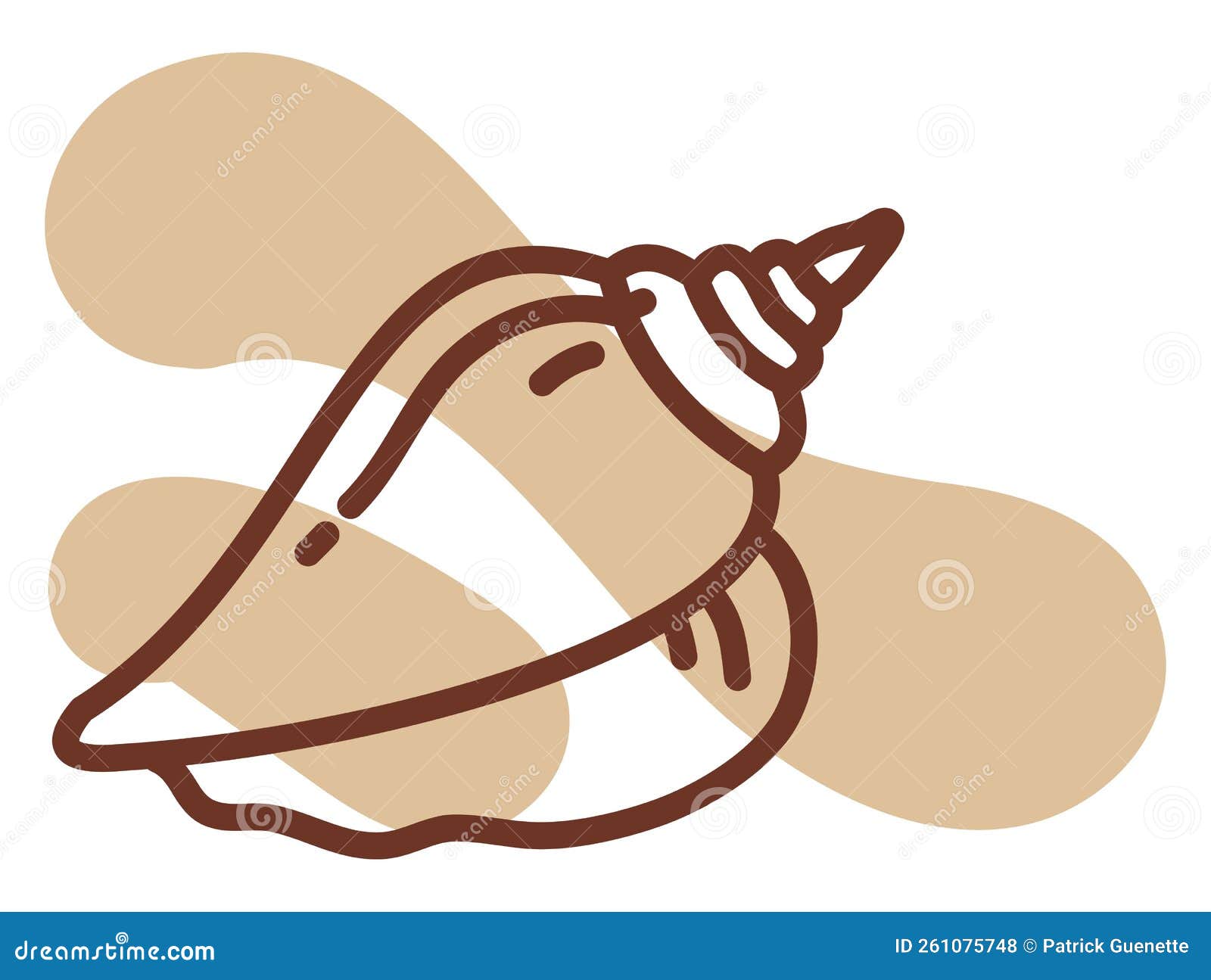 Sea Underwater Shell With Spikes. Seashell, Undersea Mollusc. Twisted ...