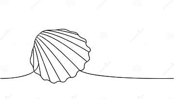 Underwater Shell One Line Continuous Drawing. Tropical Underwater Shell ...