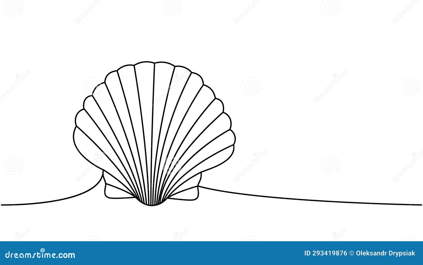 Underwater Shell One Line Continuous Drawing. Tropical Underwater Shell ...