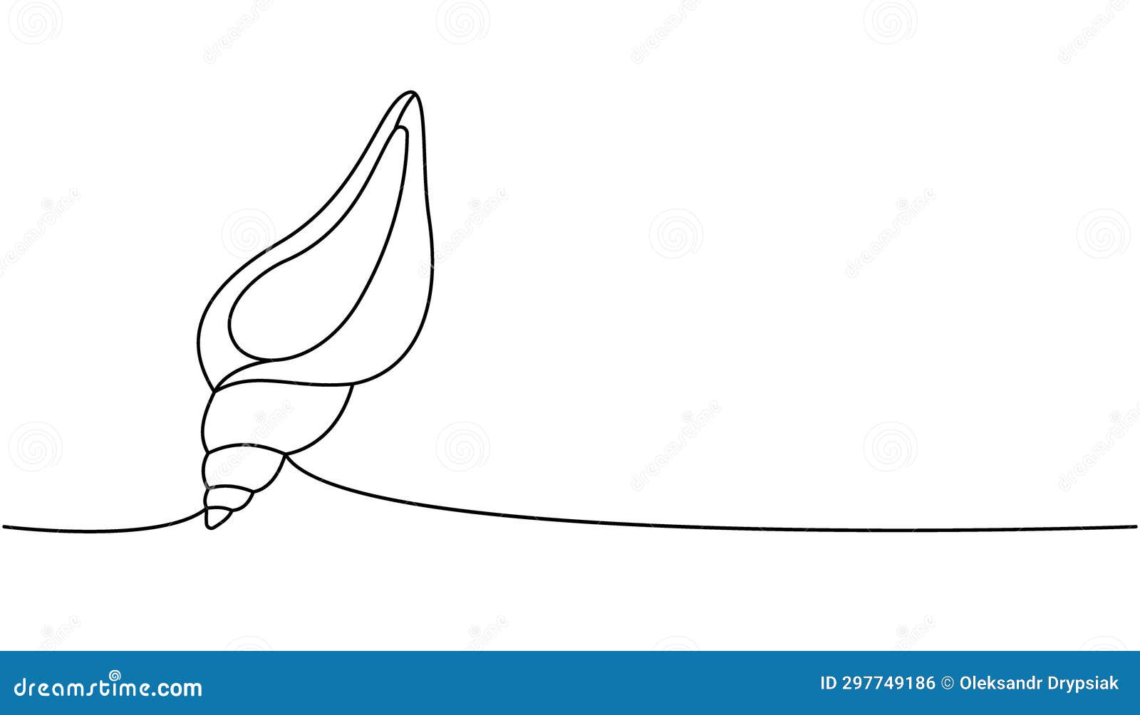 Underwater Shell One Line Continuous Drawing. Tropical Underwater Shell ...