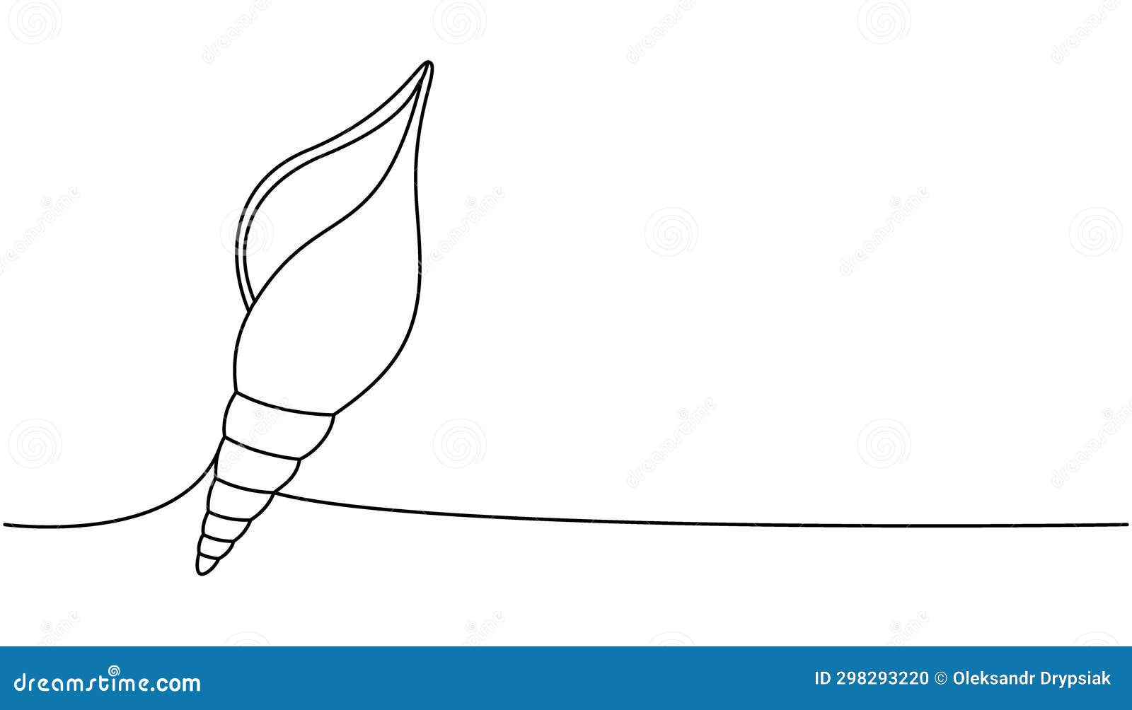 Underwater Shell One Line Continuous Drawing. Tropical Underwater Shell ...