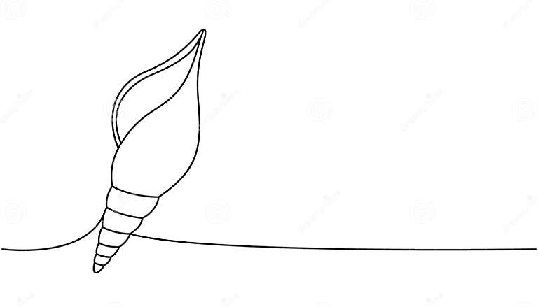 Underwater Shell One Line Continuous Drawing. Tropical Underwater Shell ...