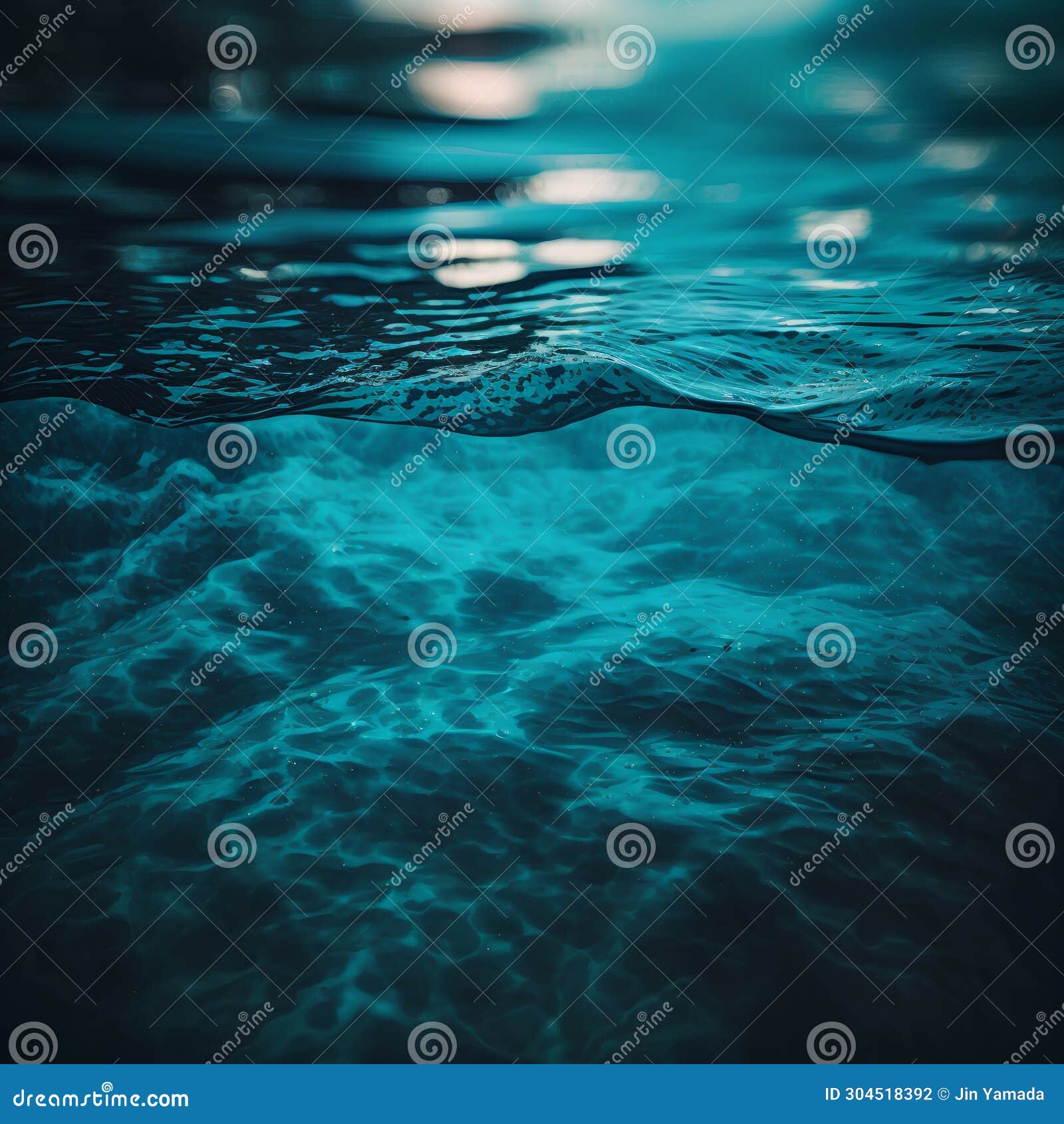Underwater Shot of Blue Sea Water Surface with Ripples and Waves Stock ...