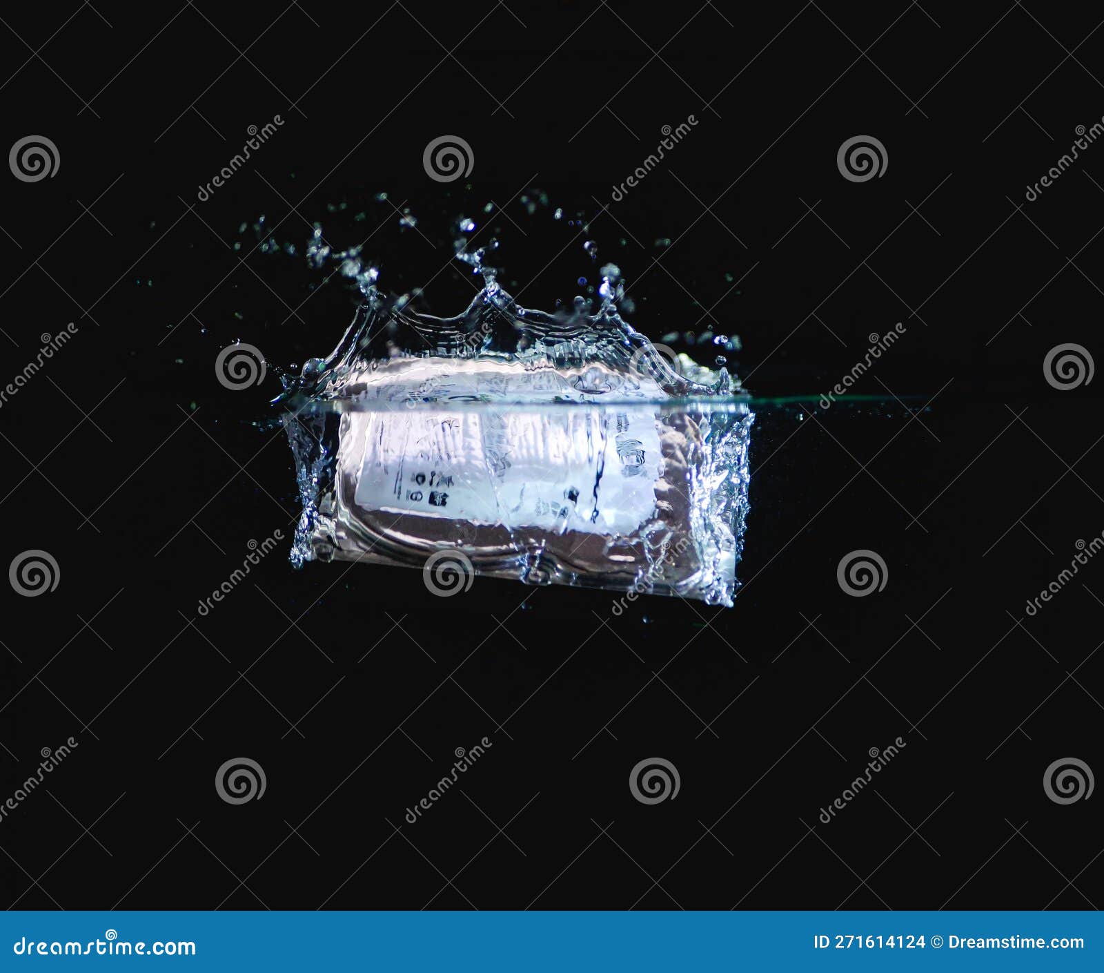 Hard Drive Drowning in Water Stock Photo - Image of accessories, splash ...