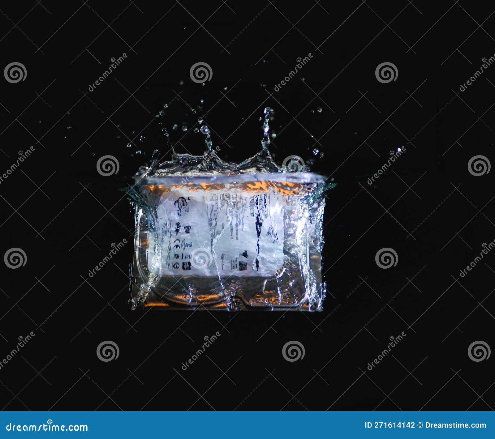Hard Drive Drowning in Water Stock Photo - Image of accessories ...