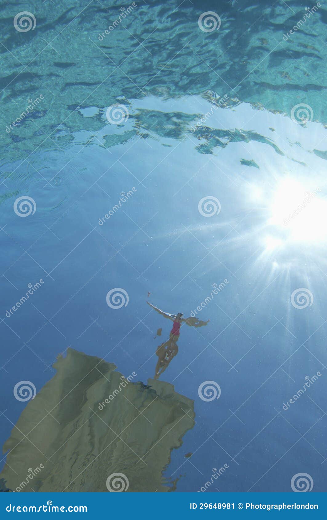 Underwater Shot of Swimmer Diving in Pool Stock Image - Image of ...