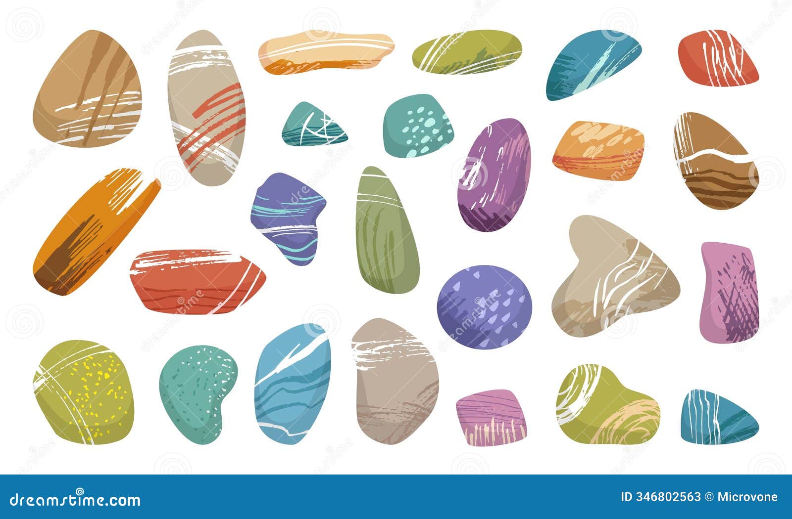 Smooth Stones Are Stacked In Cairns On A Sandy Surface, Creating A ...