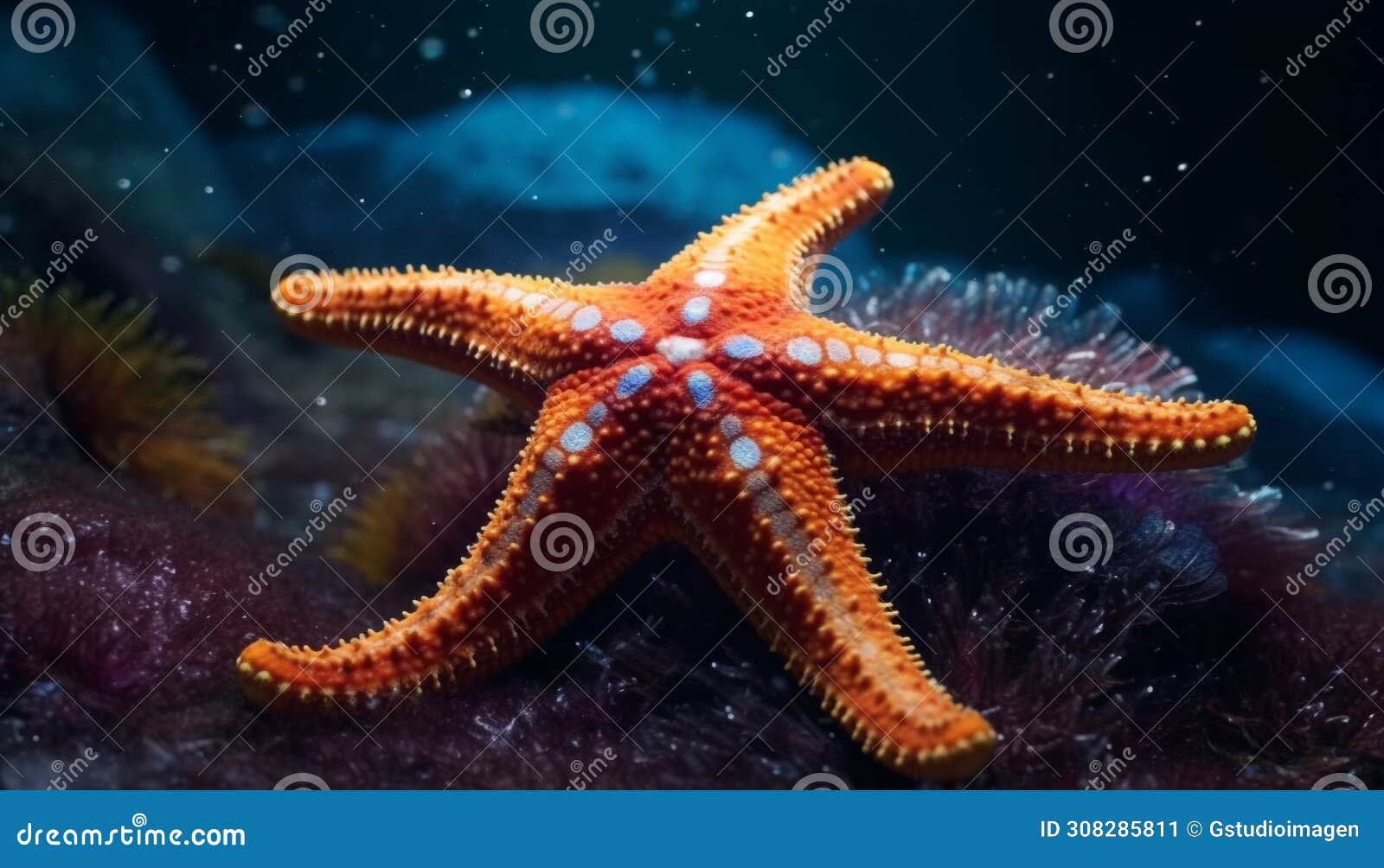 Underwater Starfish in Blue Sea, Beauty in Nature Generated by AI Stock ...