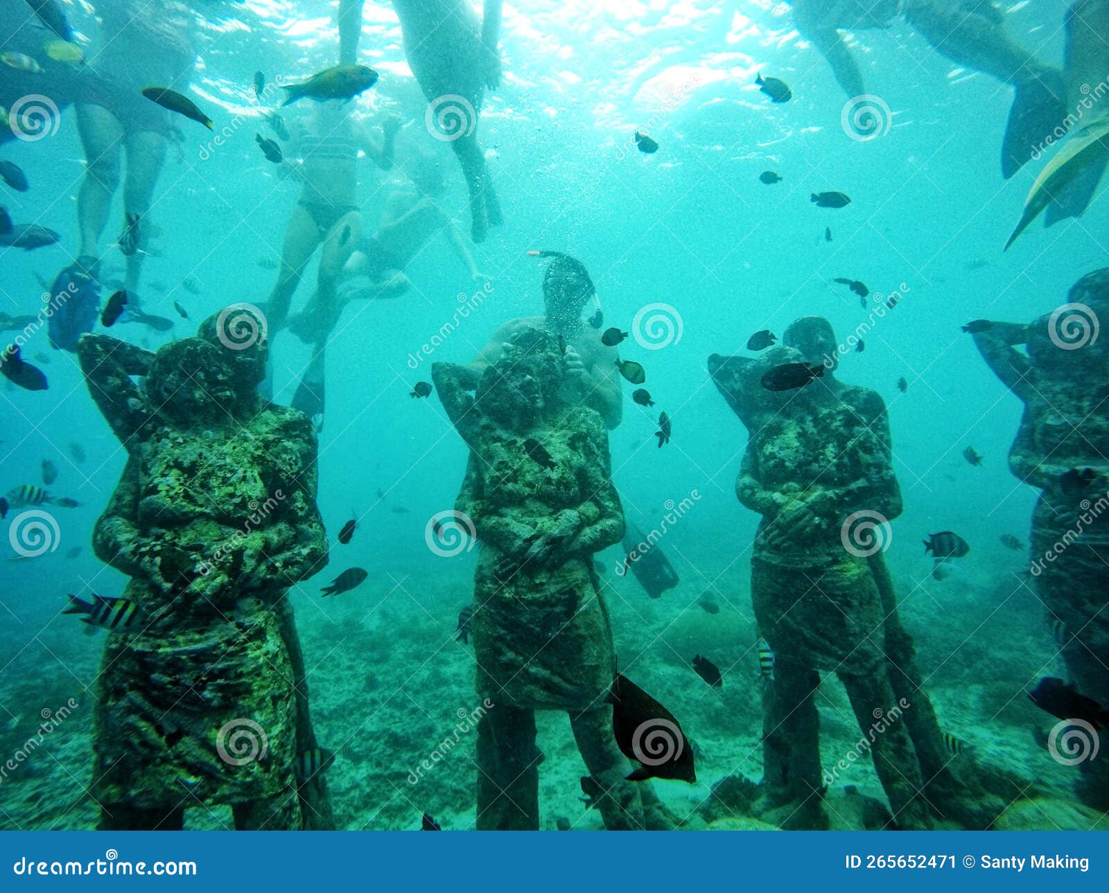 At the Underwater Statues stock image. Image of amazing - 265652471
