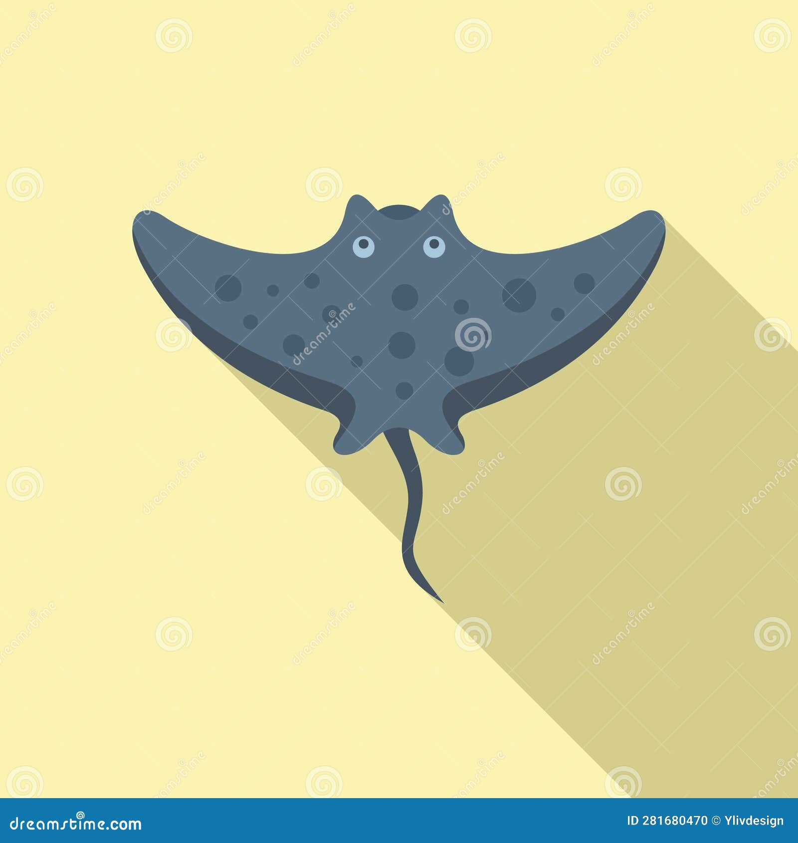 Underwater Stingray Icon Flat Vector. Ocean Animal Stock Illustration - Illustration of electric ...