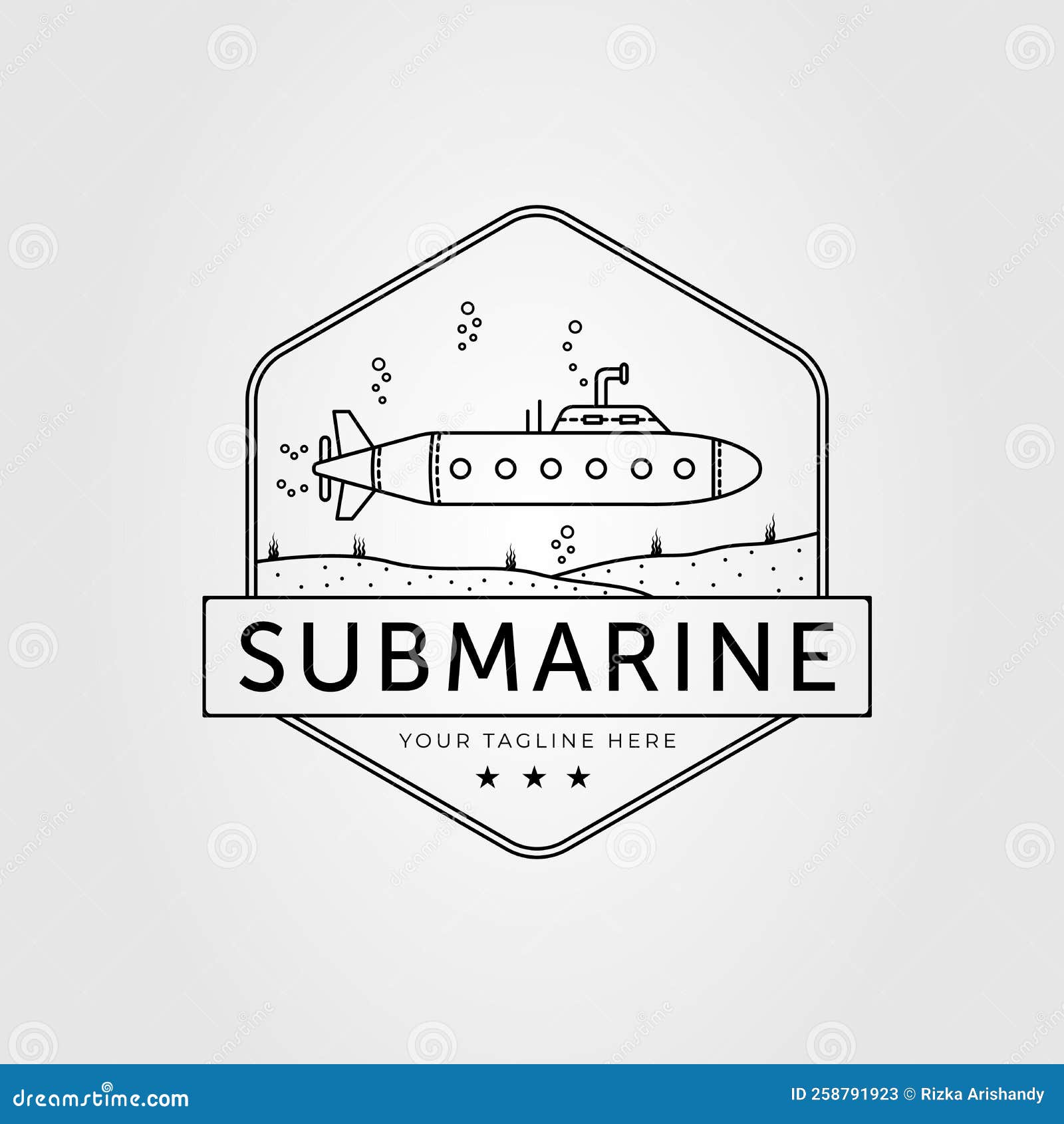 Underwater Submarine or Sub Boat Logo Vector Illustration Design Stock ...