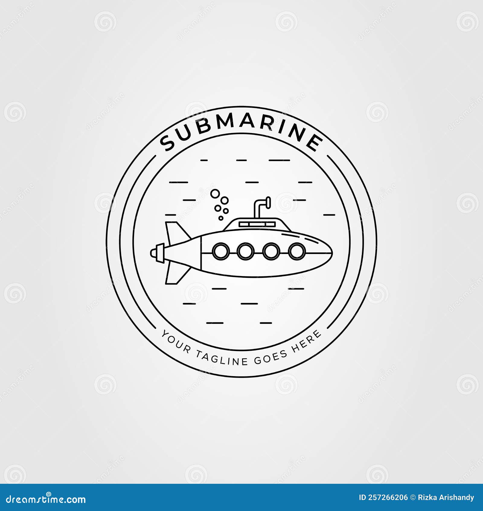 Underwater Submarine or Sub Ship Logo Vector Illustration Design Stock ...