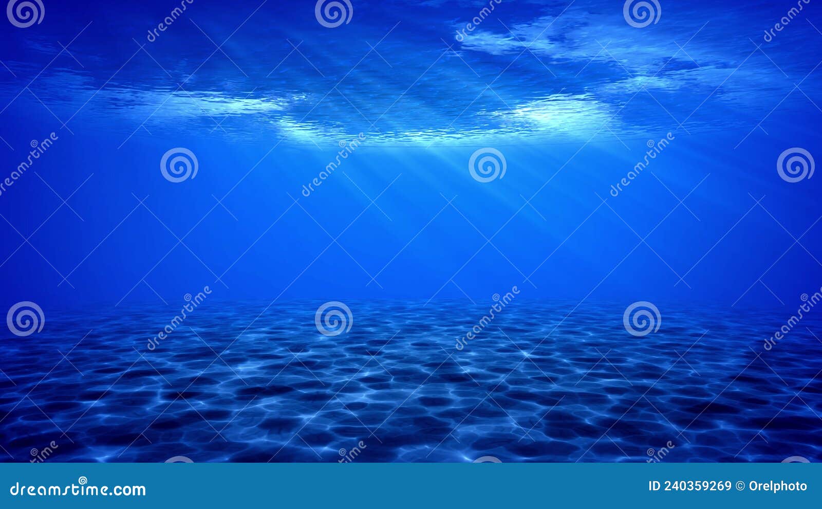 Underwater Sun Rays in the Ocean. Stock Illustration - Illustration of ...