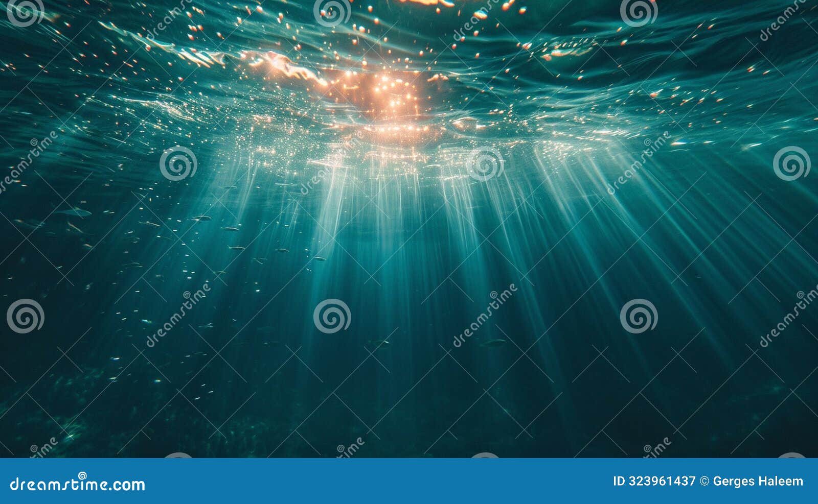 Underwater Sunlight Beams in Deep Ocean Stock Illustration ...