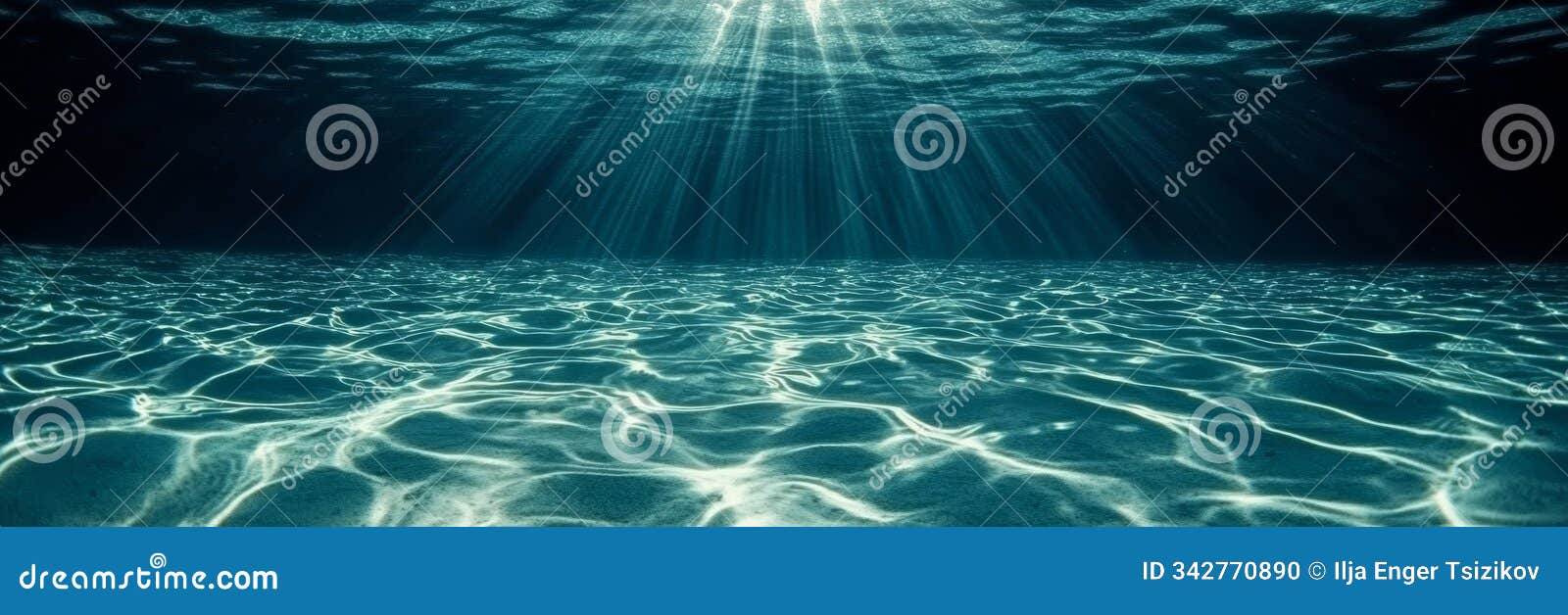 Underwater Sunlight Rays Background, Tranquil Ocean Floor, Water ...