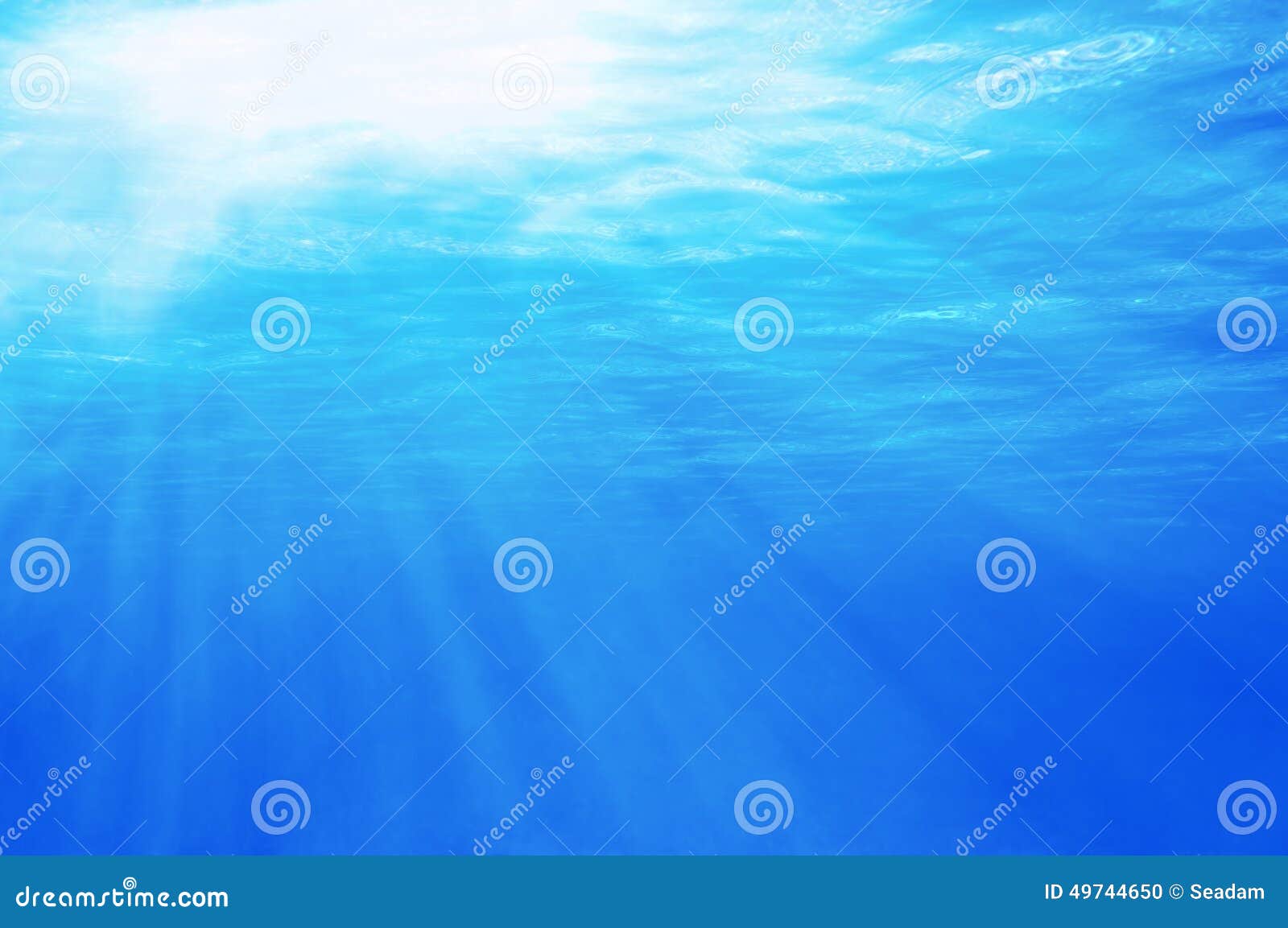 Underwater Sunlight through the Sea Surface Stock Photo - Image of ...