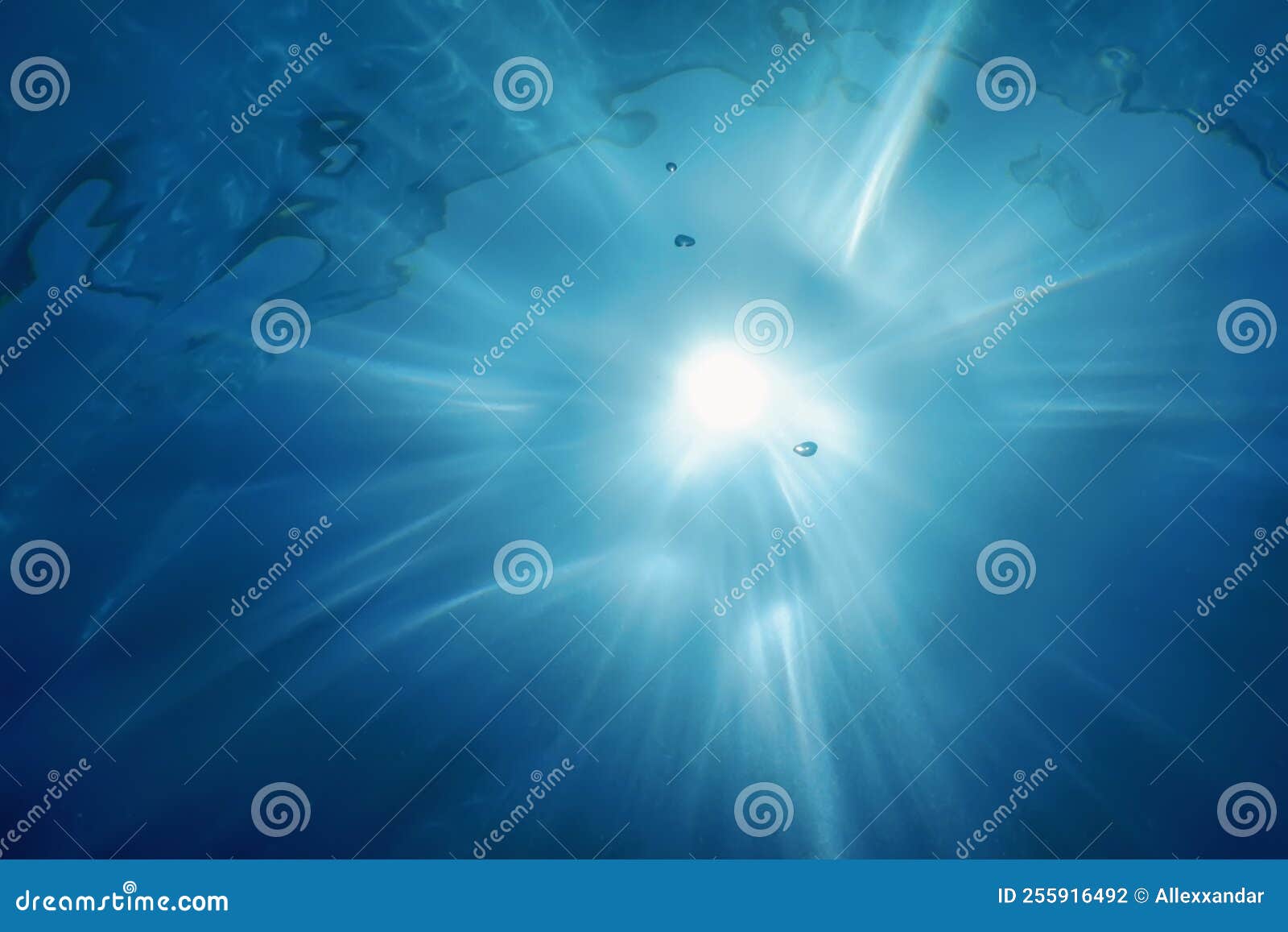 Underwater Sunlight through Water Surface Stock Photo - Image of ...