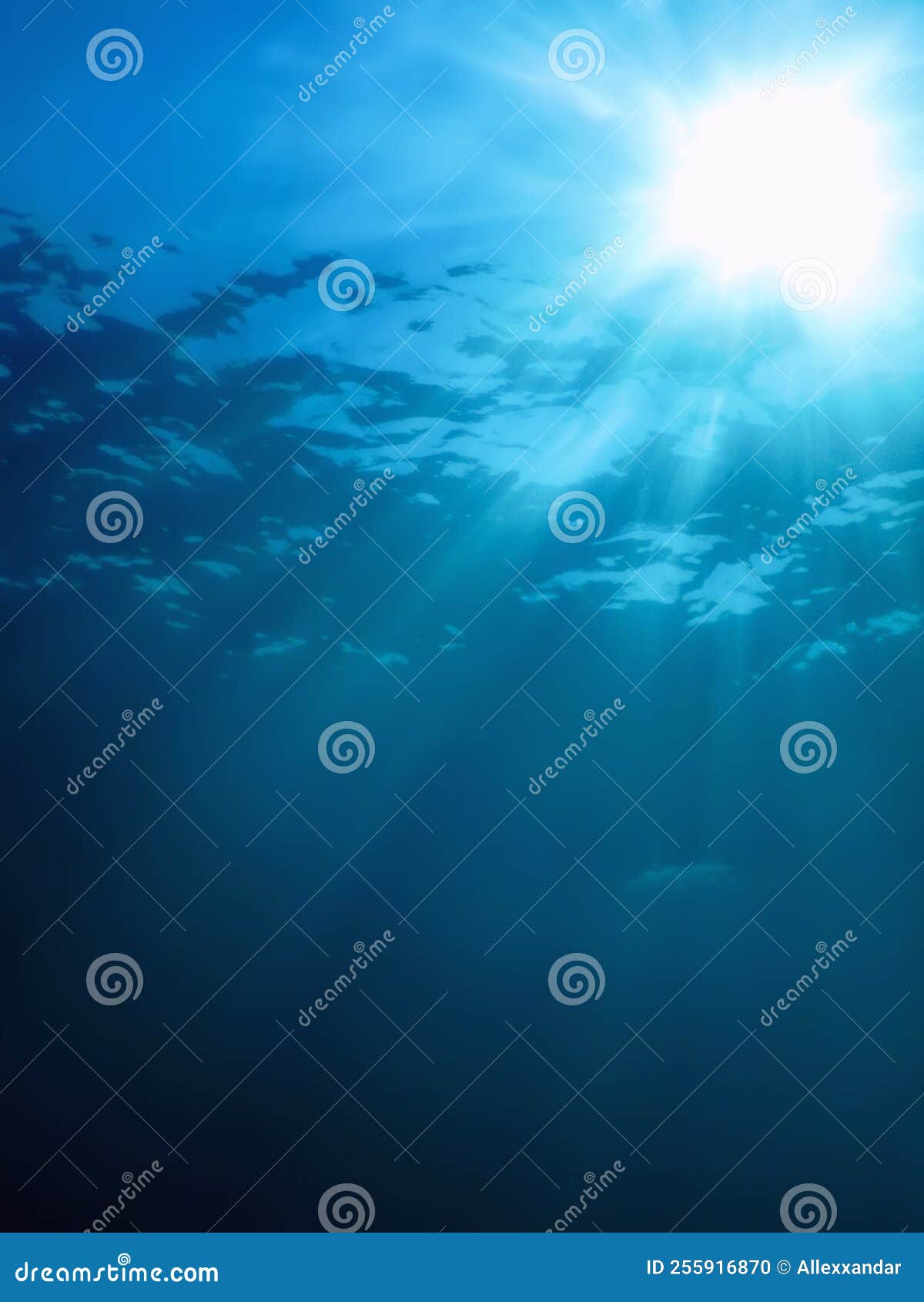 Underwater Sunlight through Water Surface Stock Photo - Image of ...