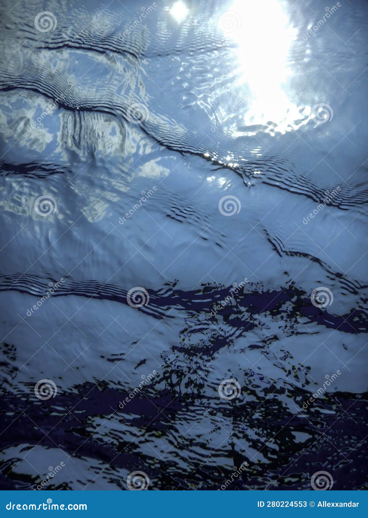 Underwater Sunlight through Water Surface, Underwater Stock Image ...