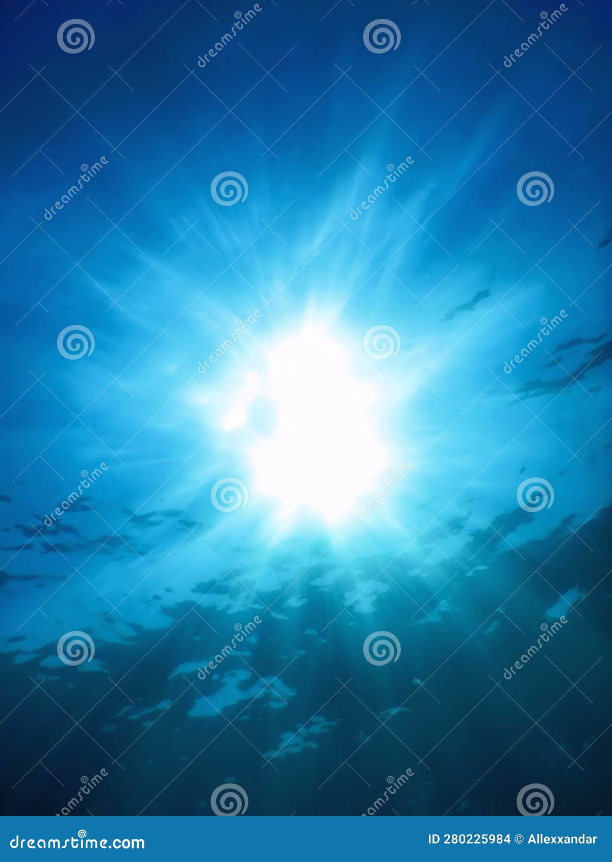 Underwater Sunlight through Water Surface Stock Photo - Image of ...