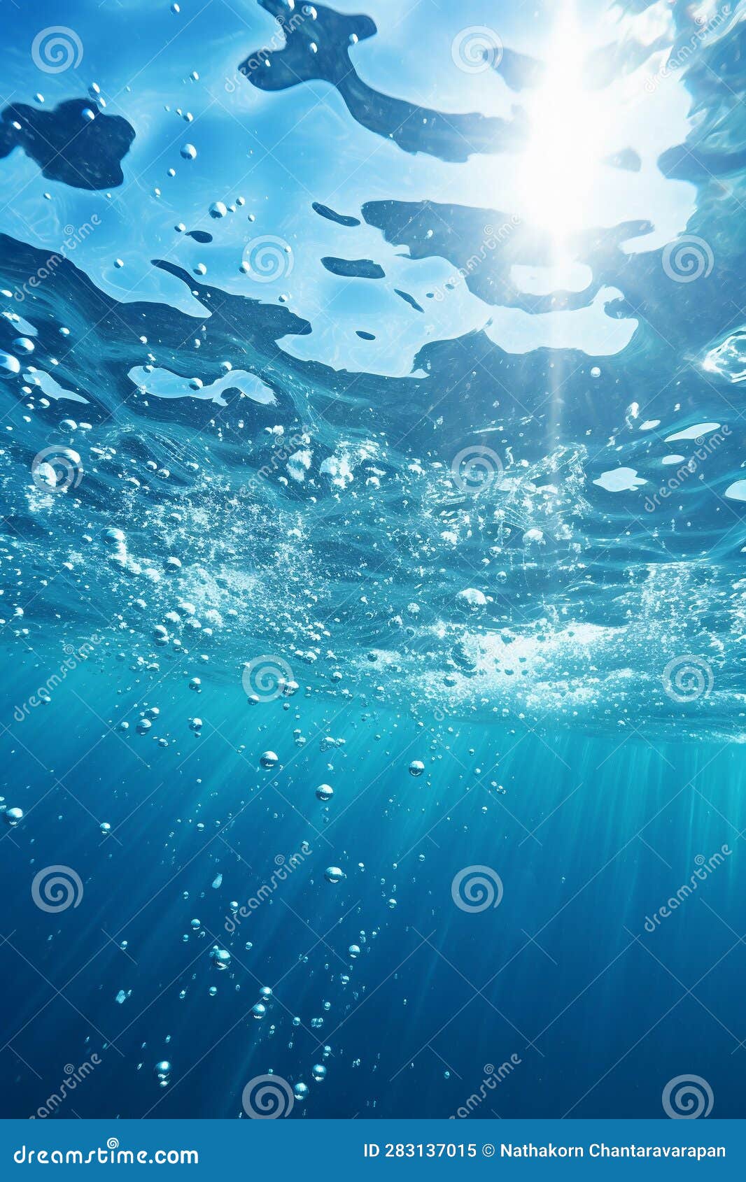 An Underwater Surface Showing High Water, Waves and Bubbles, in the ...