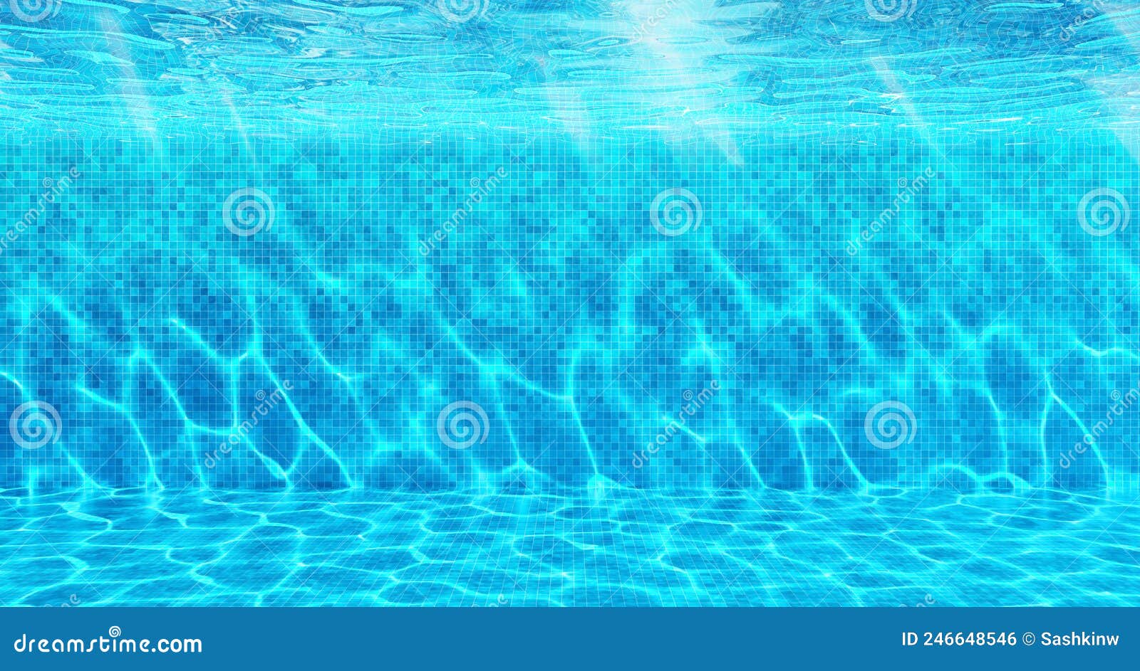 Underwater Swimming Pool Background. Empty Swimming Pool With Sunlight ...