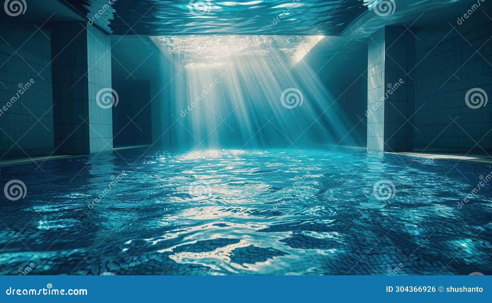 Underwater of the Swimming Pool a Fantasy Visual Stock Illustration ...