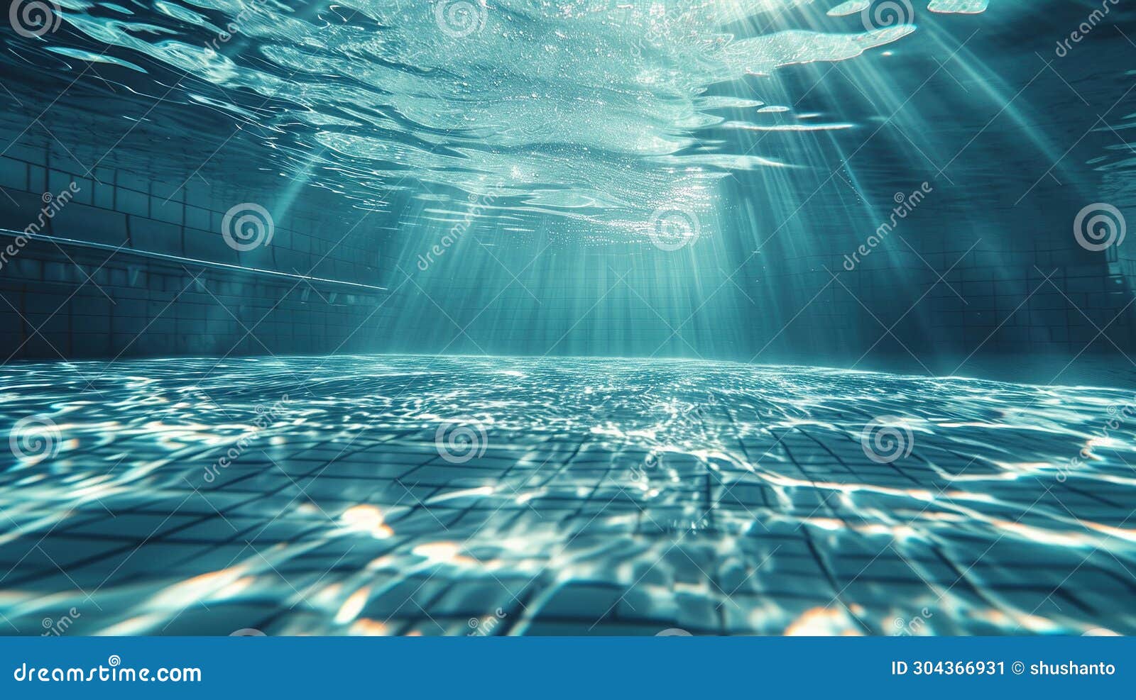 Underwater of the Swimming Pool a Fantasy Visual Stock Illustration ...