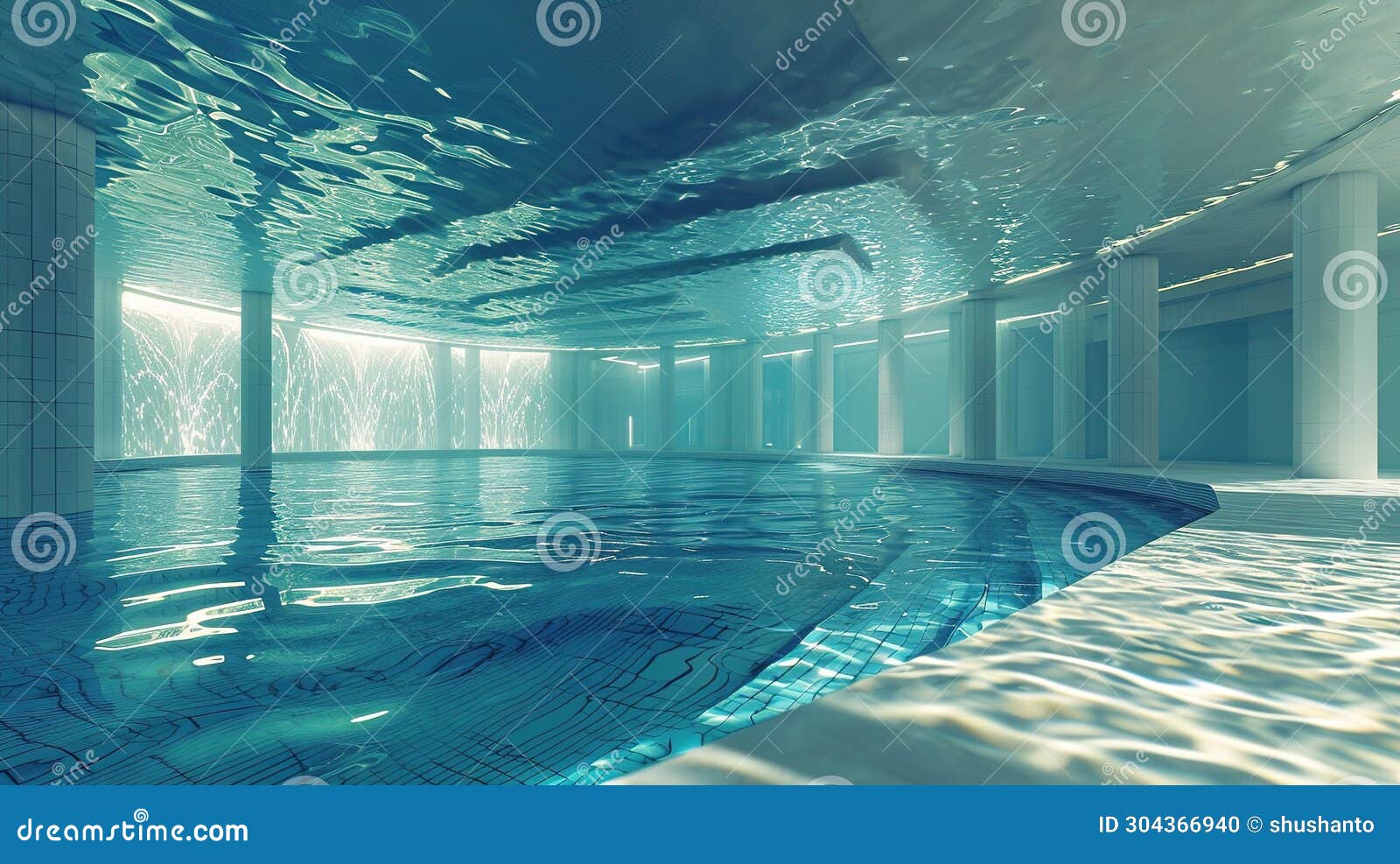 Underwater of the Swimming Pool a Fantasy Visual Stock Illustration ...