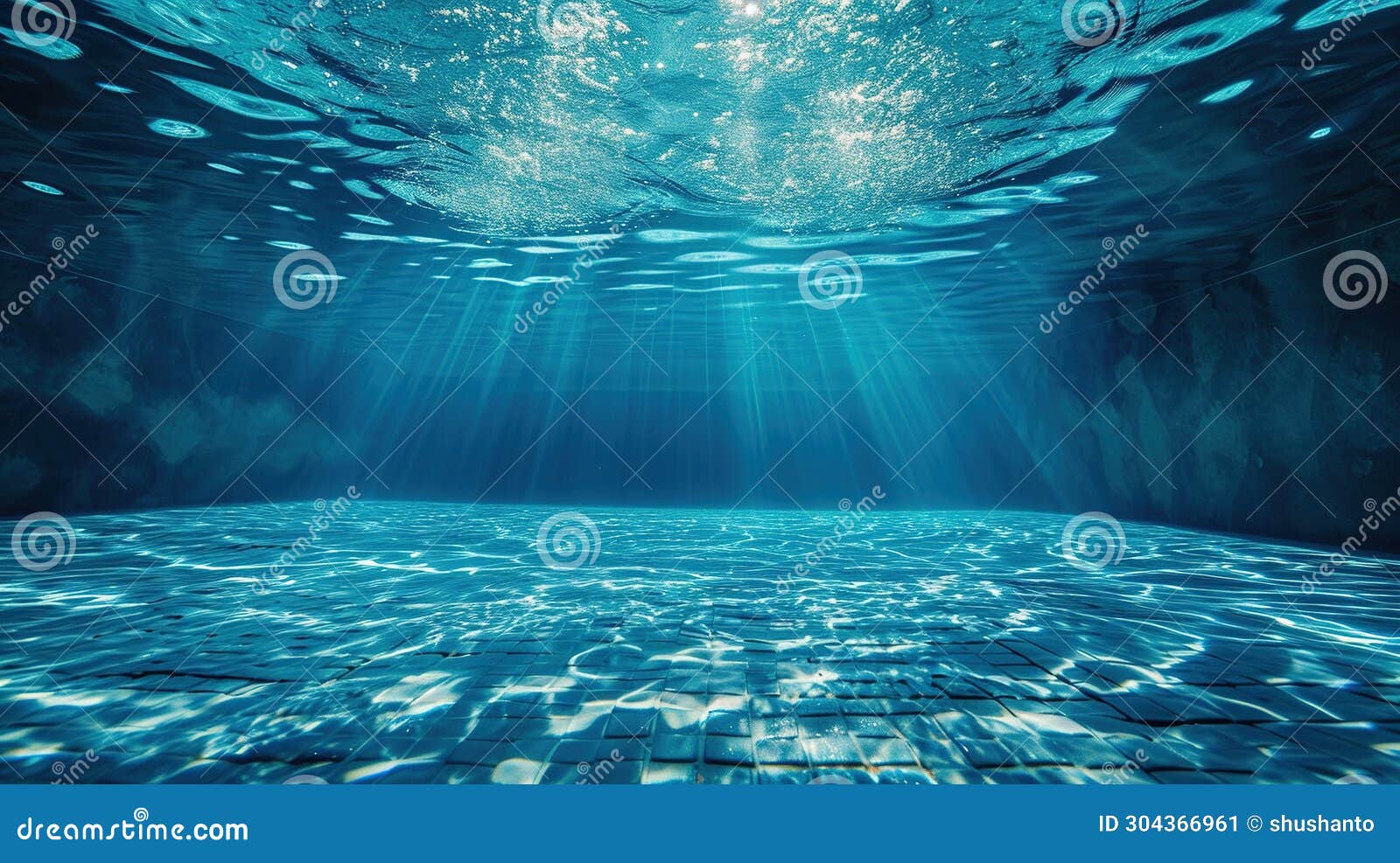 Underwater of the Swimming Pool a Fantasy Visual Stock Illustration ...
