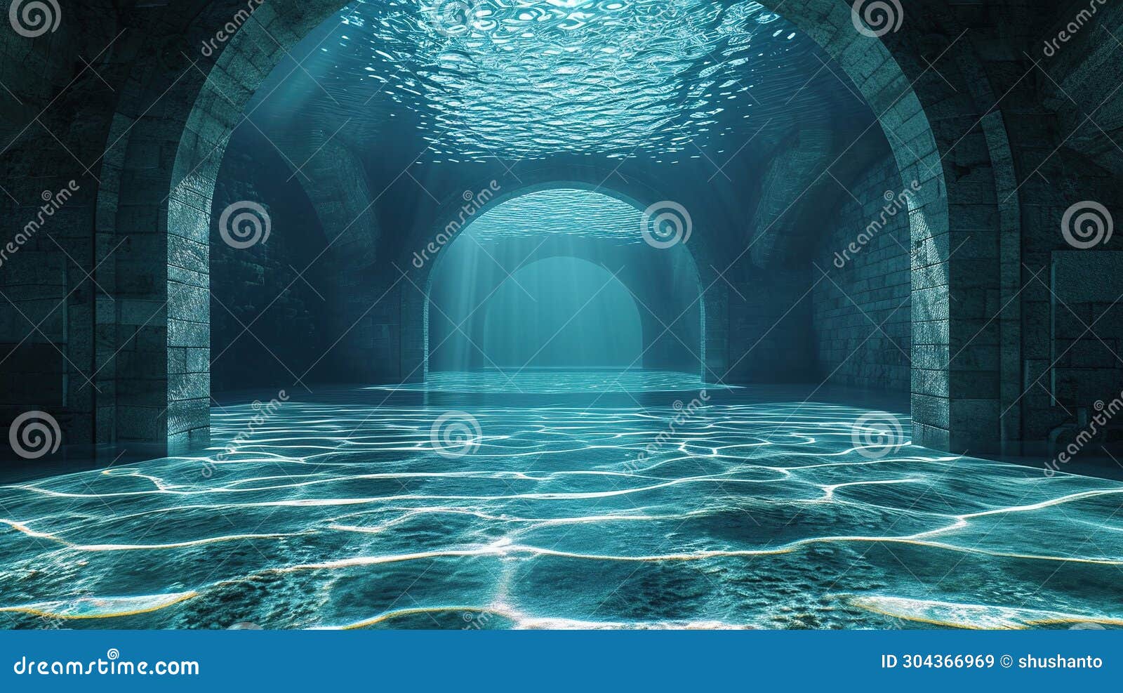 Underwater of the Swimming Pool a Fantasy Visual Stock Illustration ...