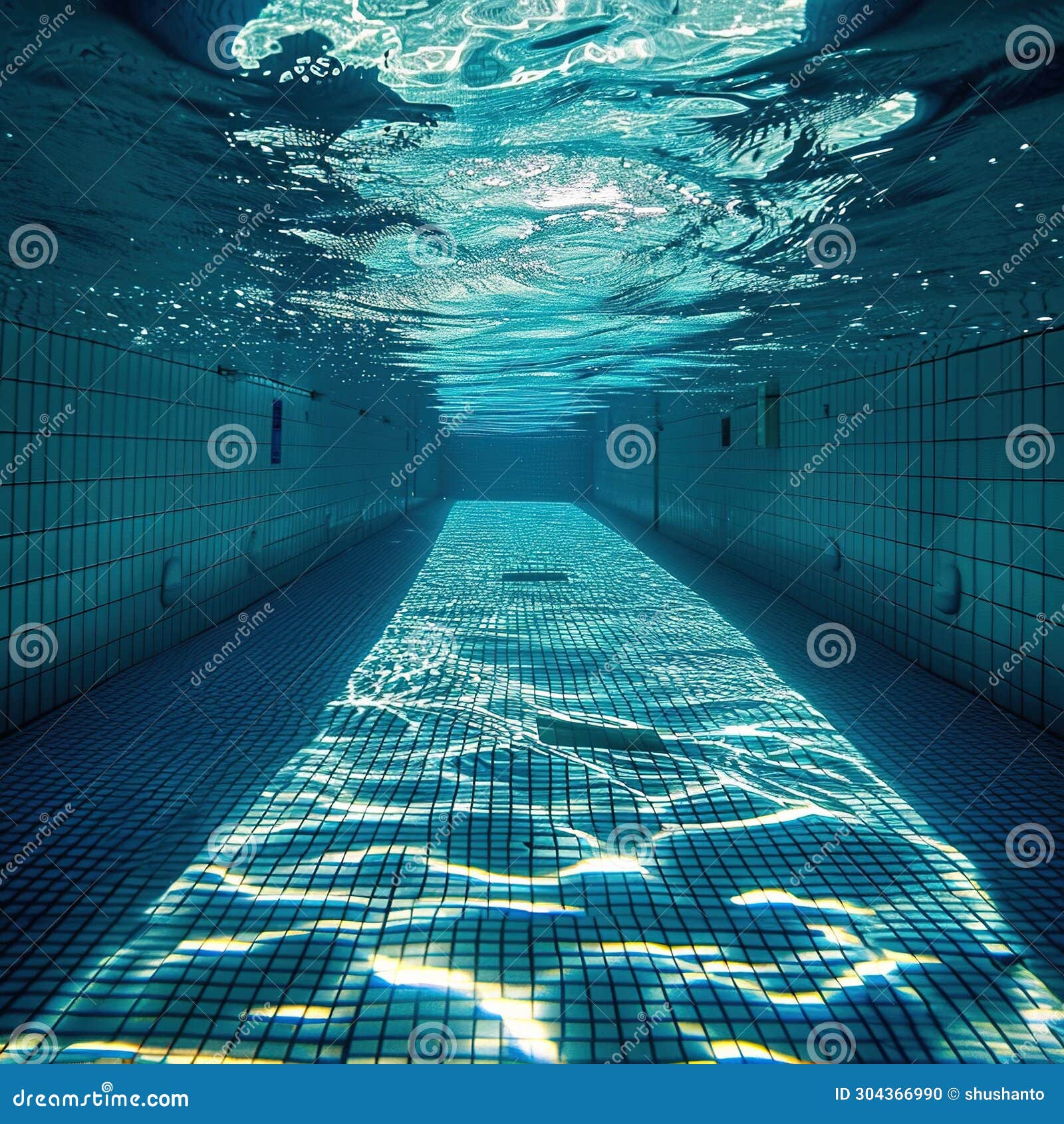 Underwater of the Swimming Pool a Fantasy Visual Stock Illustration ...