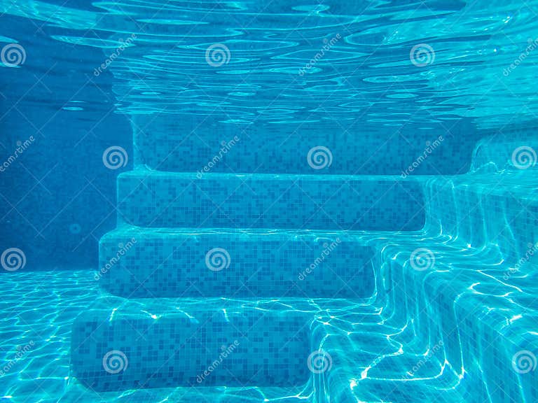 Underwater Swimming Pool Steps Stock Image - Image of cool, texture ...