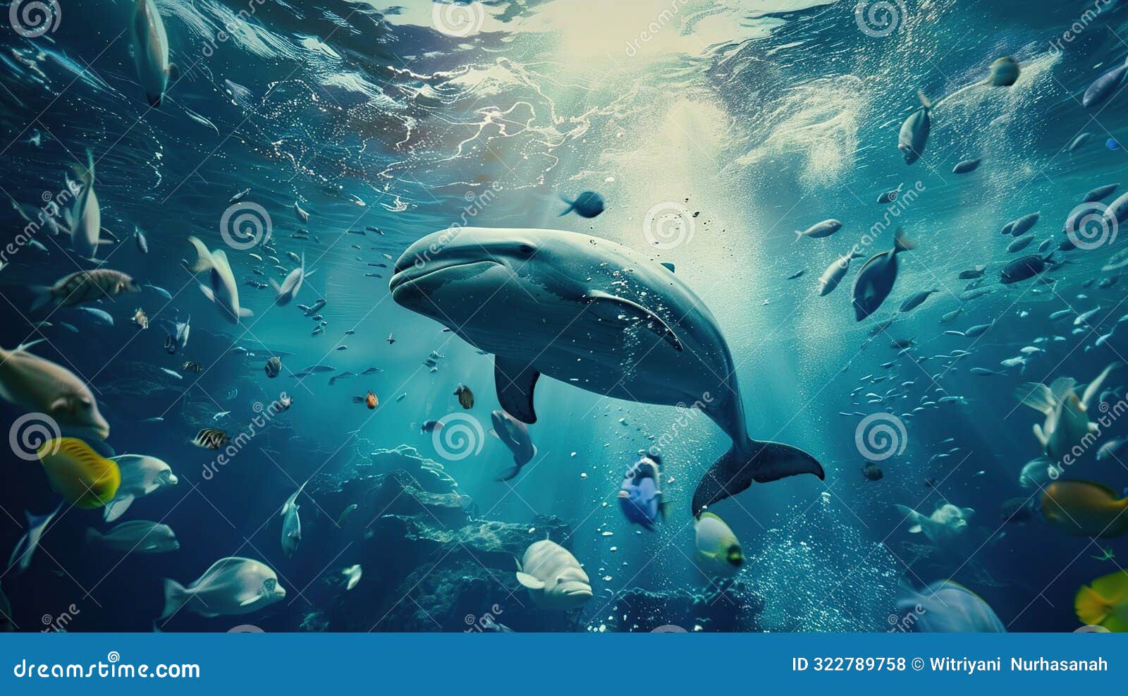 Underwater Symphony Sunlit Plankton Dance In Prismatic Waters Stock ...